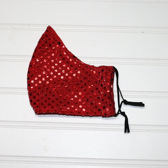 Hand Crafted | Accessories | Handmade Cloth Red Confetti Face Mask ...